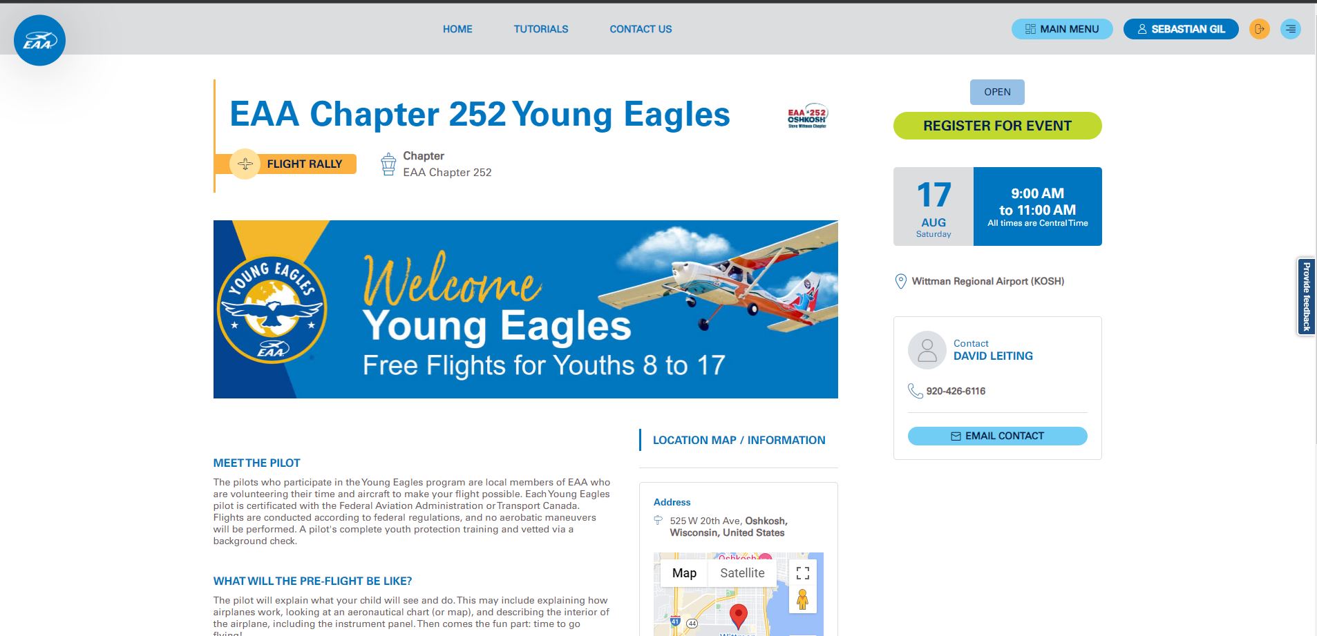 Young Eagles Online Registration Update - July 2024